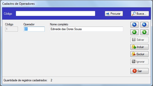 Gerenciamento de Operadores